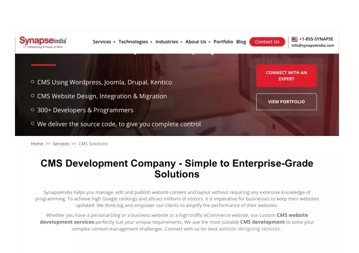 PPT - Top-notch CMS Development Services SynapseIndia PowerPoint ...