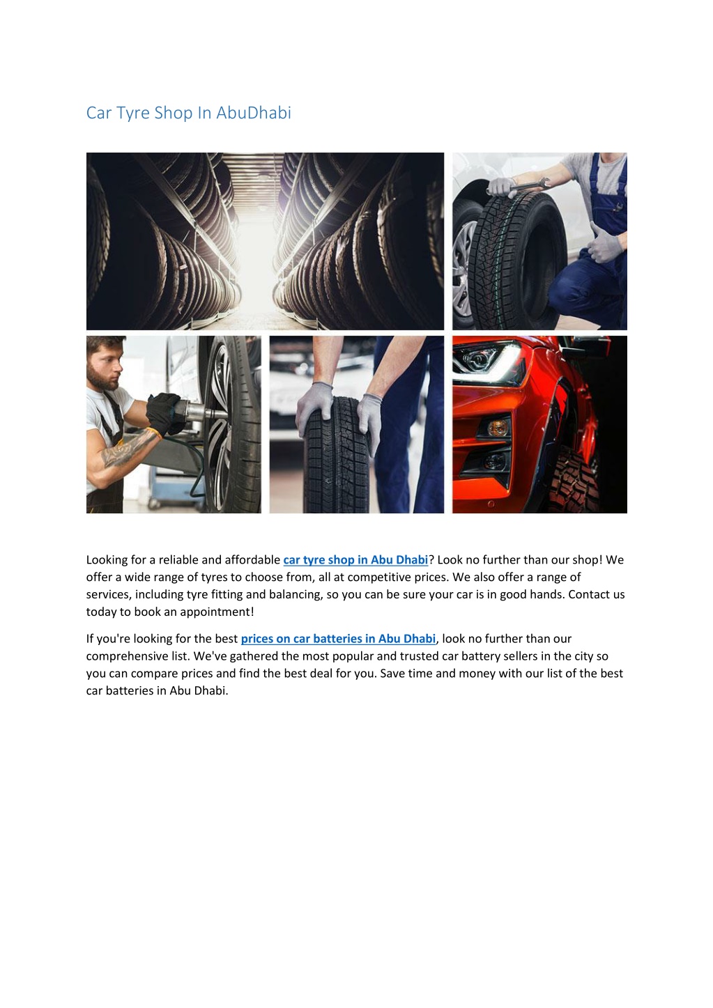 PPT - Car Tyres Shop In AbuDhabi PowerPoint Presentation, free download ...