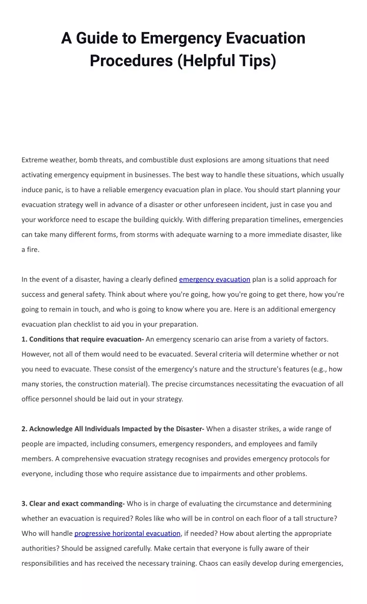 PPT - A Guide to Emergency Evacuation Procedures (Helpful Tips ...