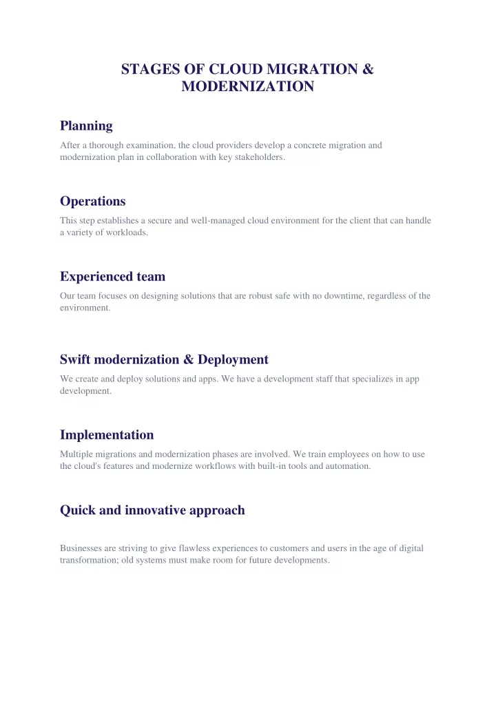 PPT - STAGES OF CLOUD MIGRATION & MODERNIZATION PowerPoint Presentation ...