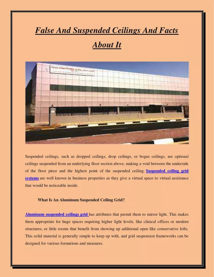 PPT - What Is An Aluminum Suspended Ceiling Grid? PowerPoint ...
