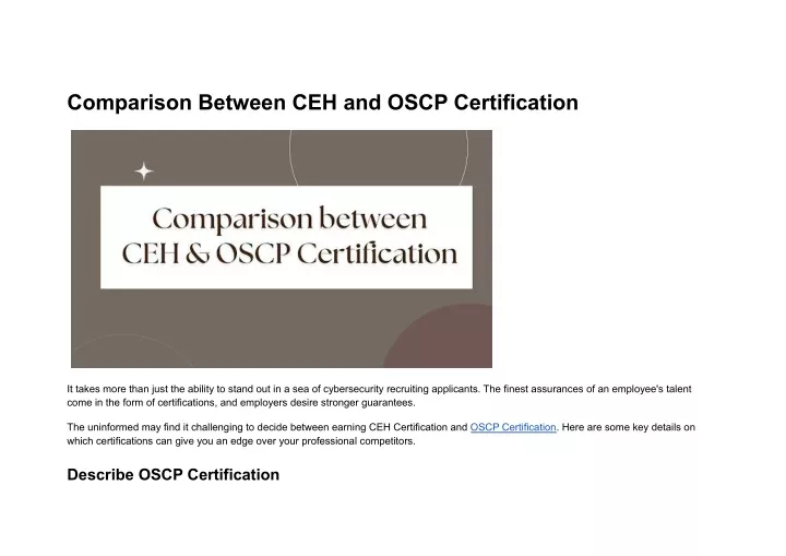 PPT - Comparison Between CEH and OSCP Certification PowerPoint ... PPT - Comparison Between CEH and OSCP Certification PowerPoint ...
