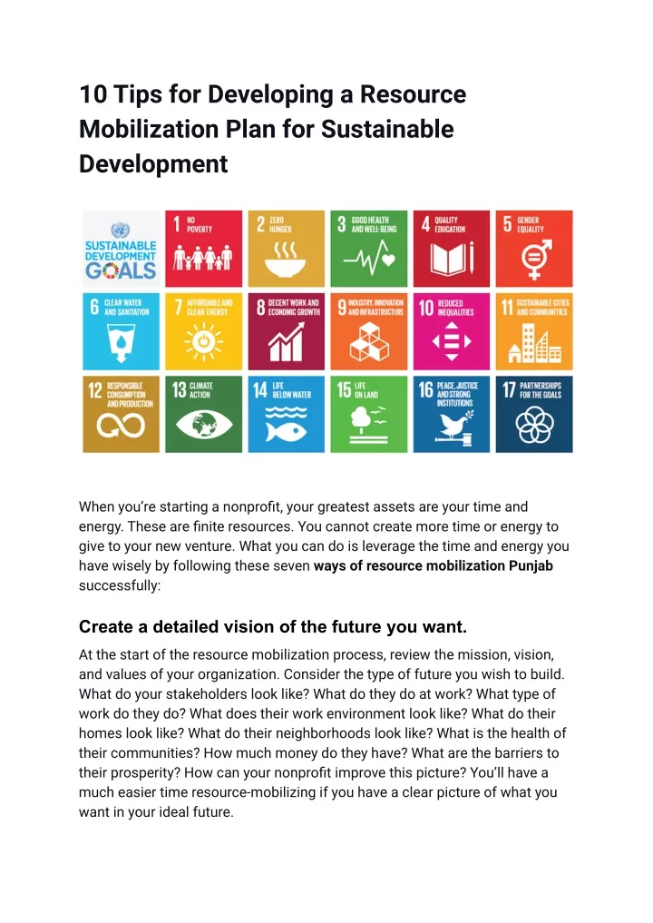 PPT - 10 Tips for Developing a Resource Mobilization Plan for ...