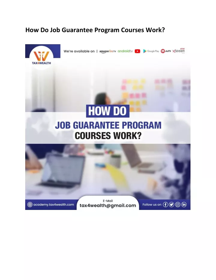 PPT - How Do Job Guarantee Program Courses Work PowerPoint Presentation - ID:11615584