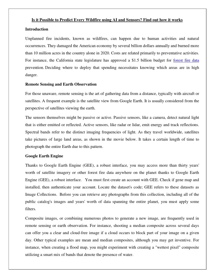 Ppt Is It Possible To Predict Every Wildfire Using Ai And Sensors Powerpoint Presentation