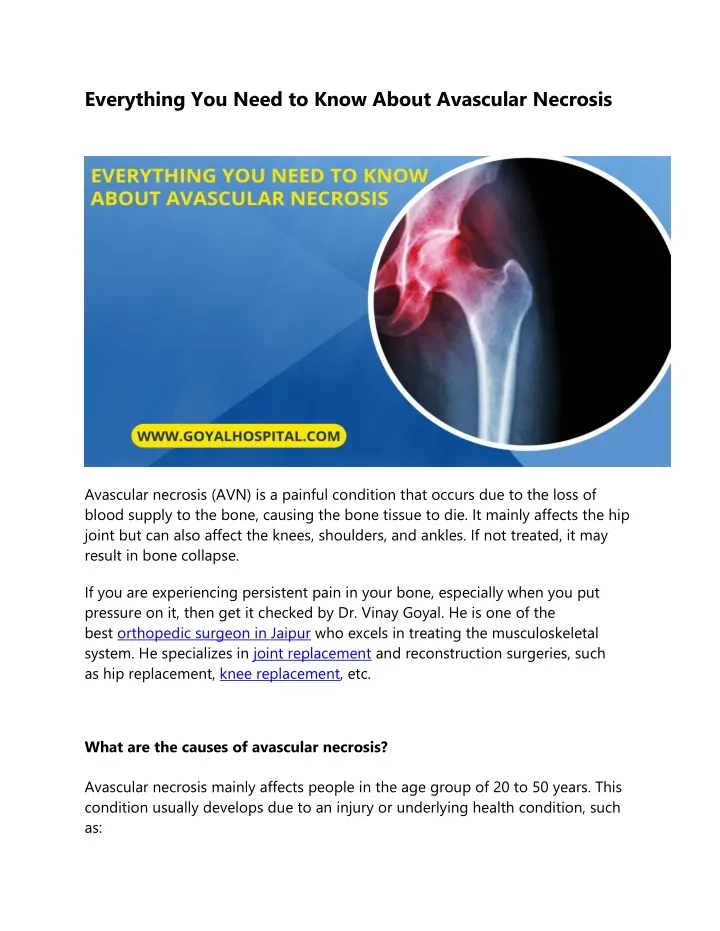 PPT - Everything You Need to Know About Avascular Necrosis PowerPoint ...