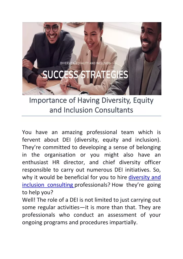 PPT - Importance of Having Diversity, Equity and Inclusion Consultants ... PPT - Importance of Having Diversity, Equity and Inclusion Consultants ...