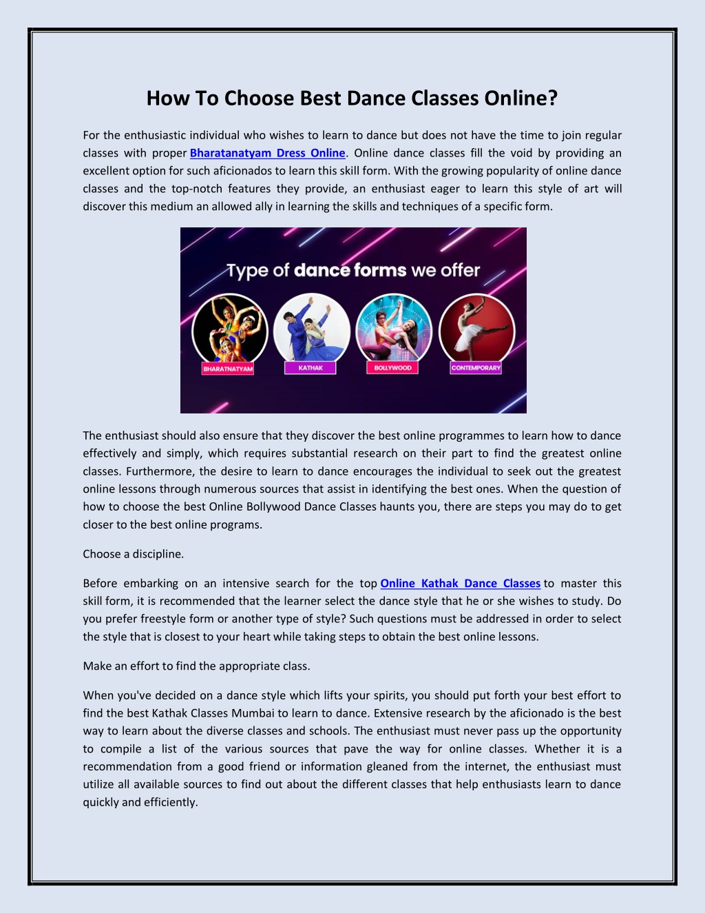 PPT - How To Choose Best Dance Classes Online PowerPoint Presentation ...