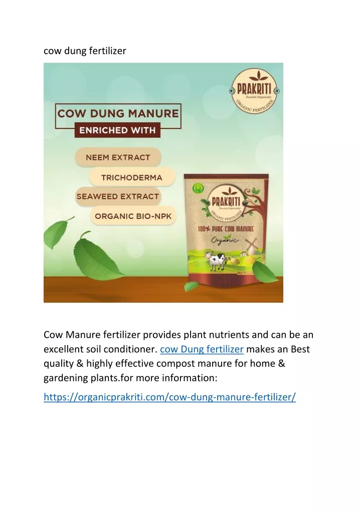 PPT - cow dung fertilizer PowerPoint Presentation, free download - ID ...