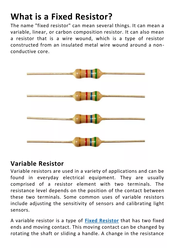 PPT - What is a Fixed Resistor PowerPoint Presentation, free download ...