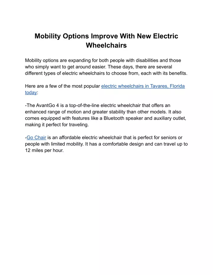 PPT - Mobility Options Improve With New Electric Wheelchairs PowerPoint ...