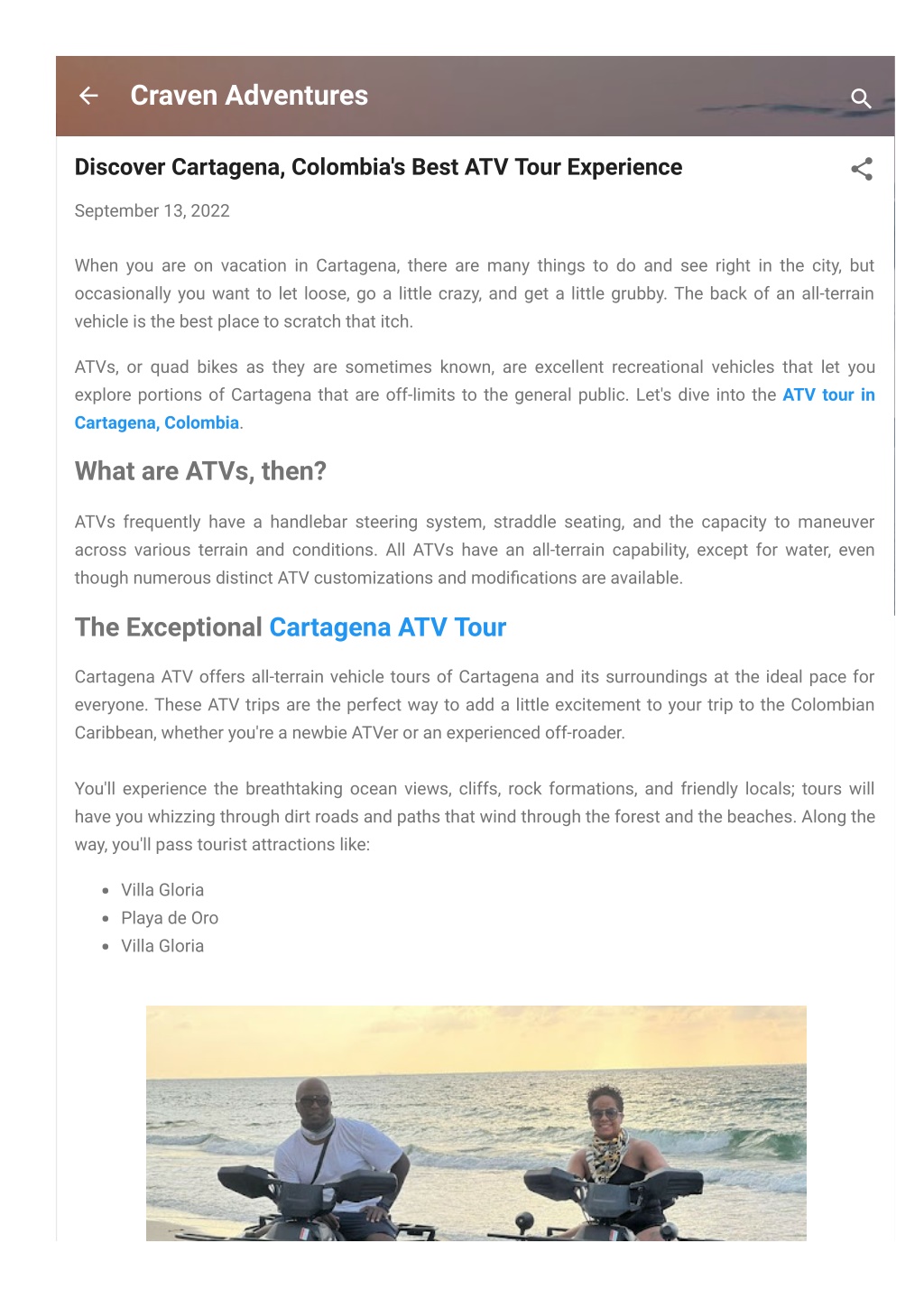 PPT - Discover Cartagena, Colombia's Best ATV Tour Experience PowerPoint Presentation - ID:11619213