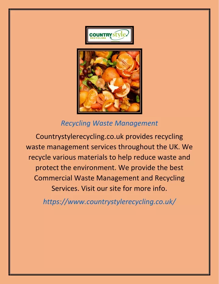 PPT - Recycling Waste Management PowerPoint Presentation, free download ...