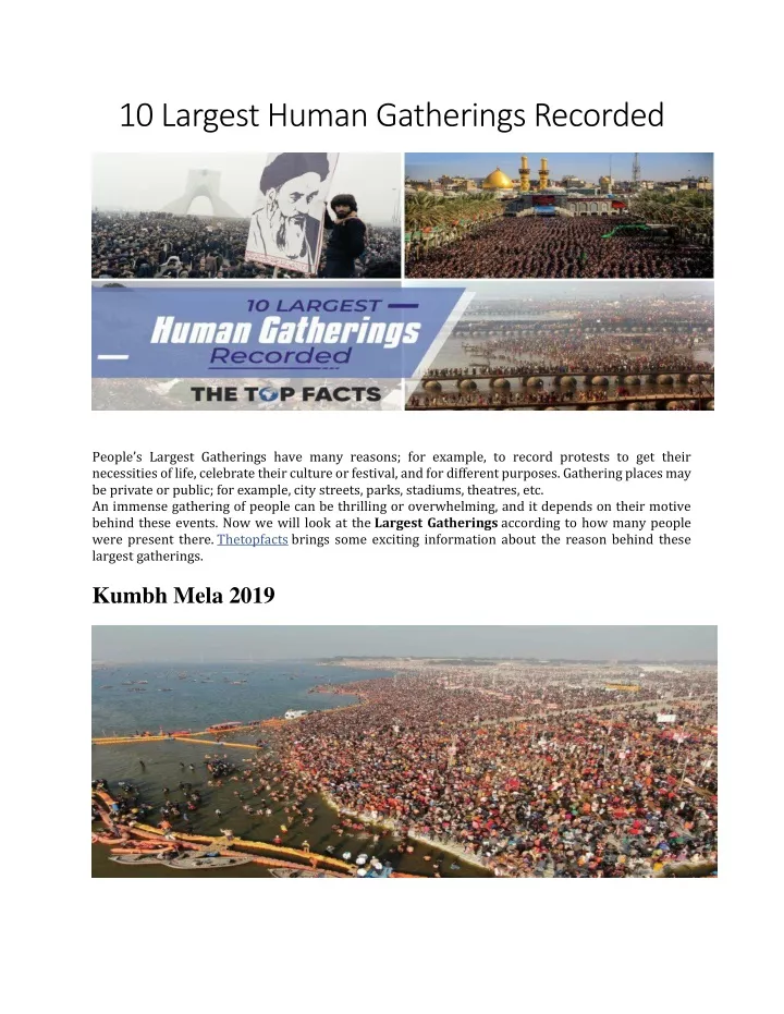 PPT - Largest Gatherings | Largest Human Gatherings Recorded ...