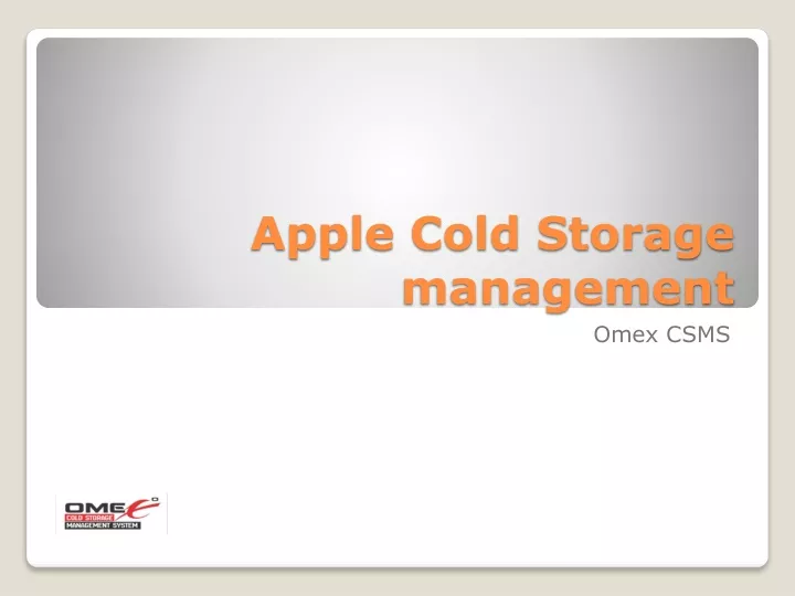 PPT - Apple-cold-storage-management PowerPoint Presentation, free ...