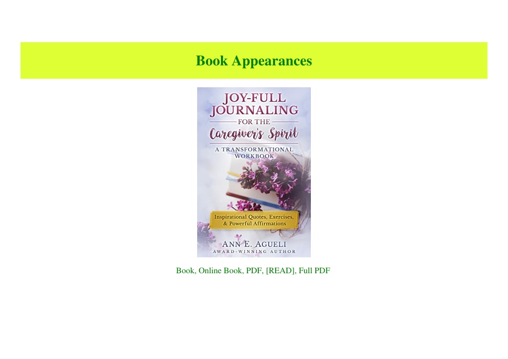 PPT - [DOWNLOAD^^][PDF] Joy-Full Journaling for the Caregiver's Spirit ...