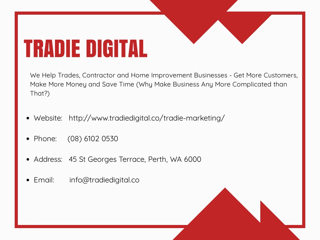 PPT - Tradie Digital PowerPoint Presentation, free download - ID:11621084