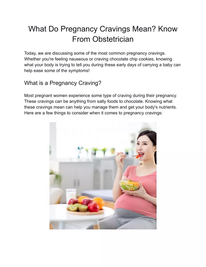 PPT - What Do Pregnancy Cravings Mean Know From Obstetrician PowerPoint ...