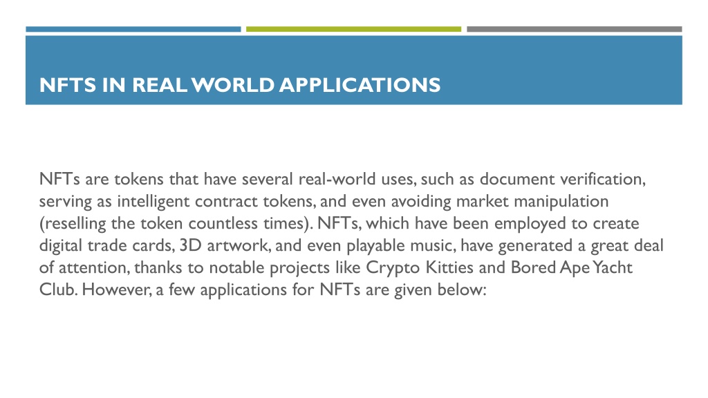 PPT - Real-World Applications for Non-fungible Tokens (NFTs) — By ...
