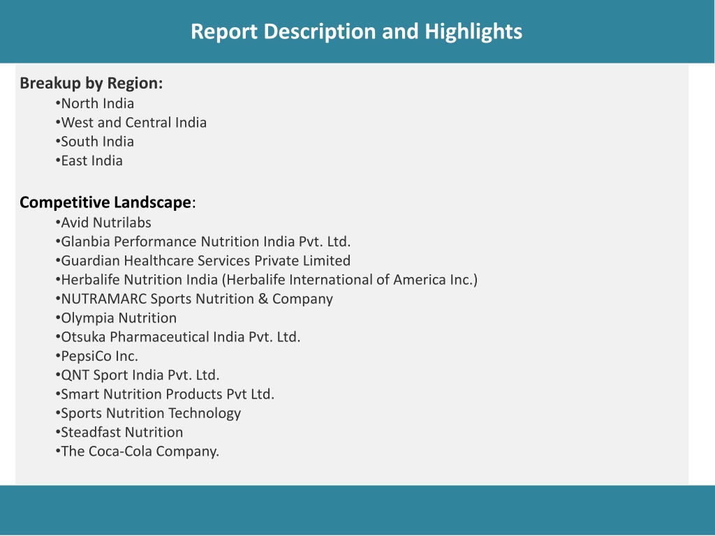 PPT - India Sports Nutrition Market PDF: Report, Share, Size, Trends ...