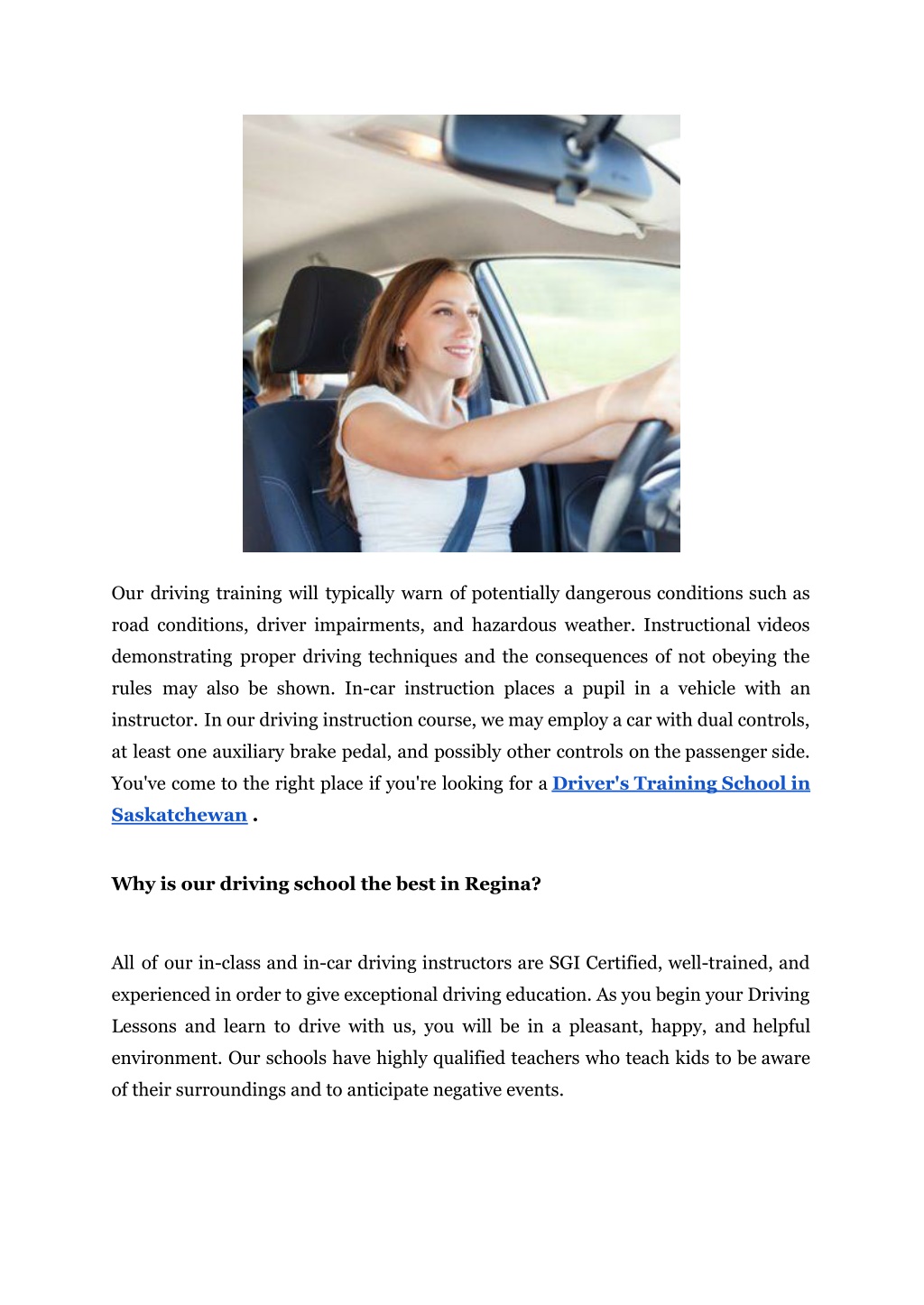 PPT - Wow! Find the Best Driving School for Drivers Training in Regina ...