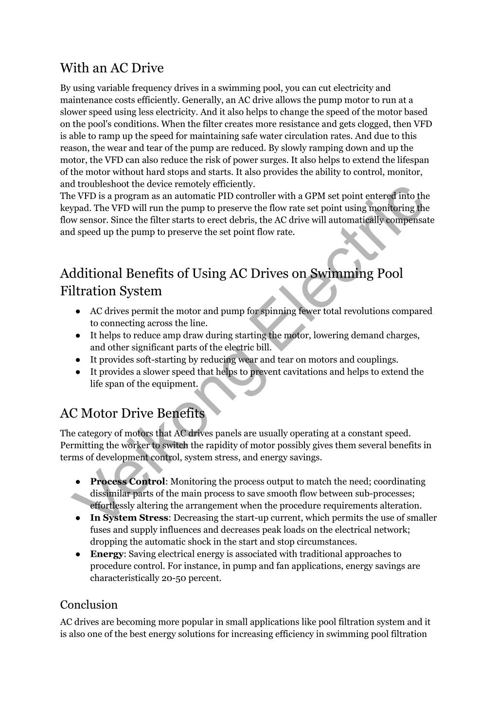 PPT - Why You Should Use AC Drives for Swimming Pool Filtration System ...