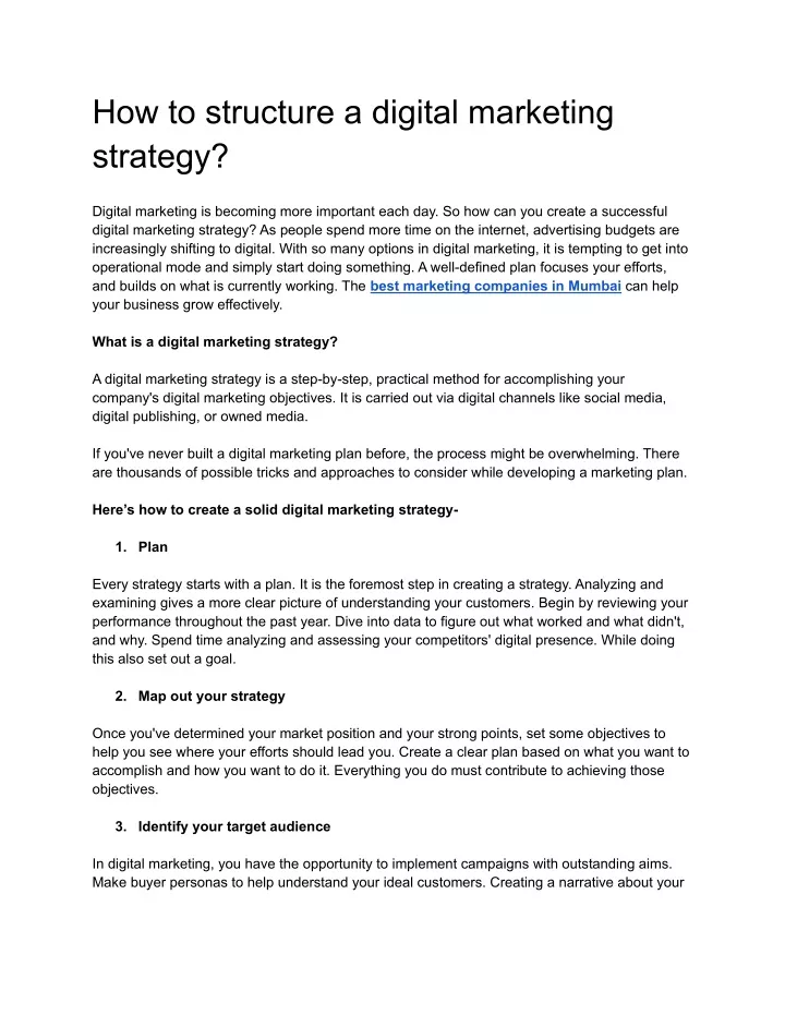 PPT - How to structure a digital marketing strategy_ PowerPoint ...
