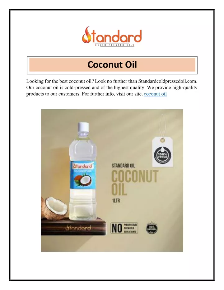 PPT - Coconut Oil Standardcoldpressedoil PowerPoint Presentation, free ...