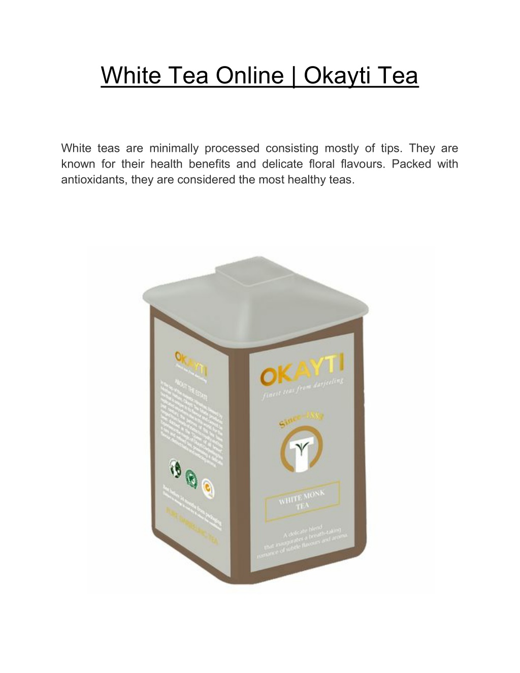 PPT - White Tea Online | Okayti Tea PowerPoint Presentation, free ...