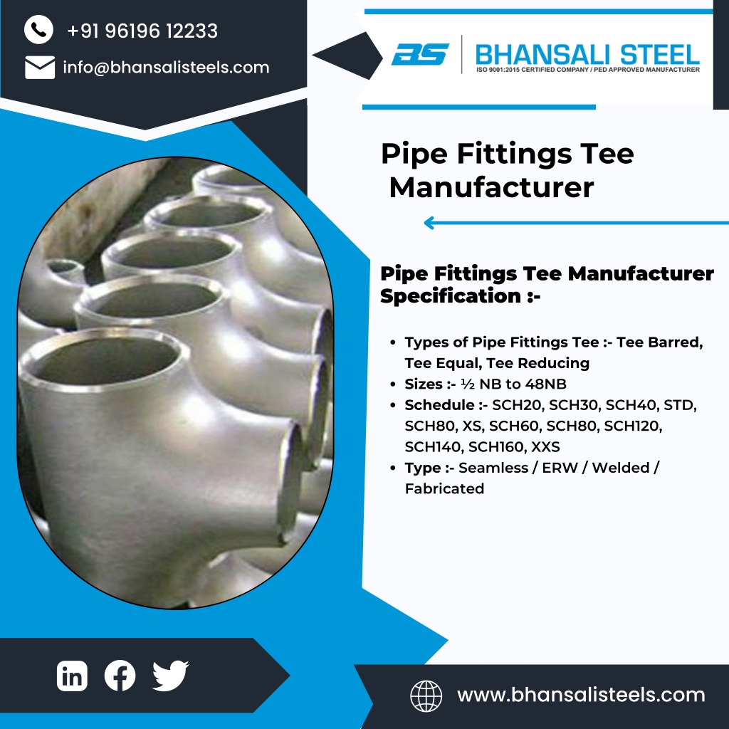 PPT - Elbow Pipe Fittings | Cross Pipe Fittings | Tee Pipe Fittings ...