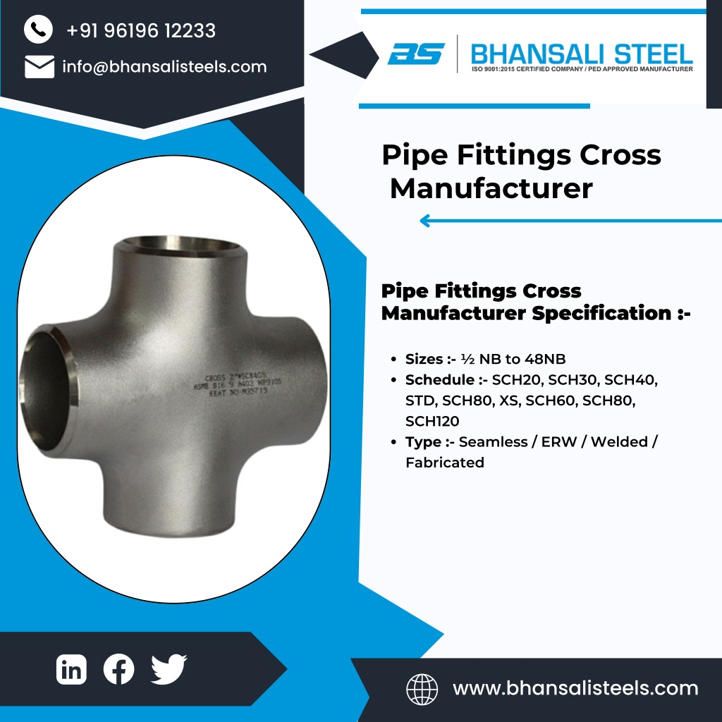 PPT - Elbow Pipe Fittings | Cross Pipe Fittings | Tee Pipe Fittings ...