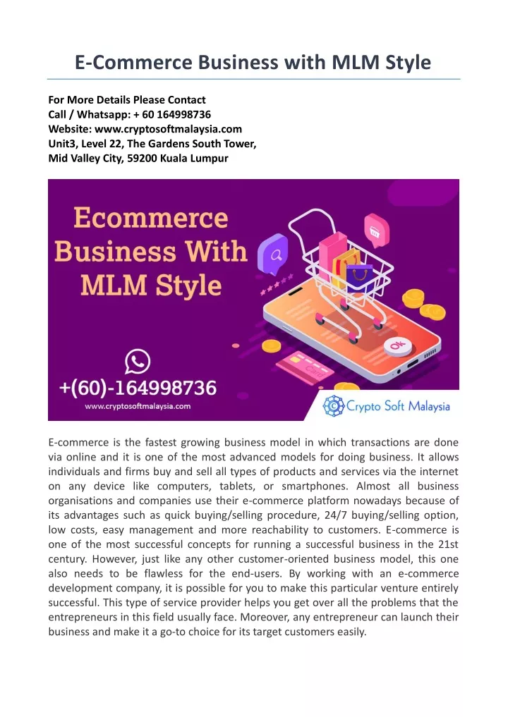 PPT - E-Commerce Business with MLM Style PowerPoint Presentation, free ...