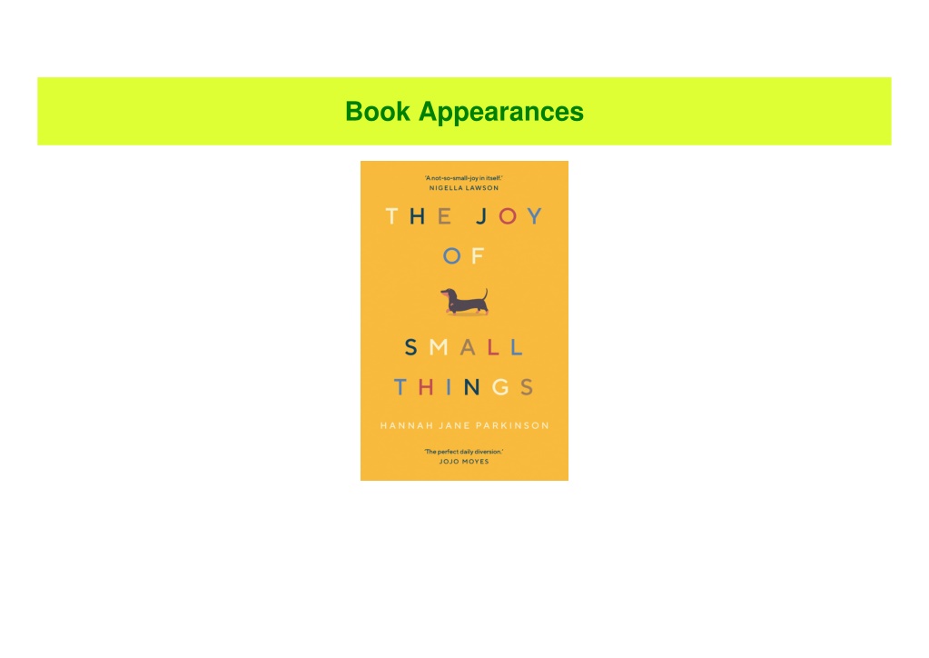 PPT - [Best!] The Joy of Small Things Full Book PowerPoint Presentation ...