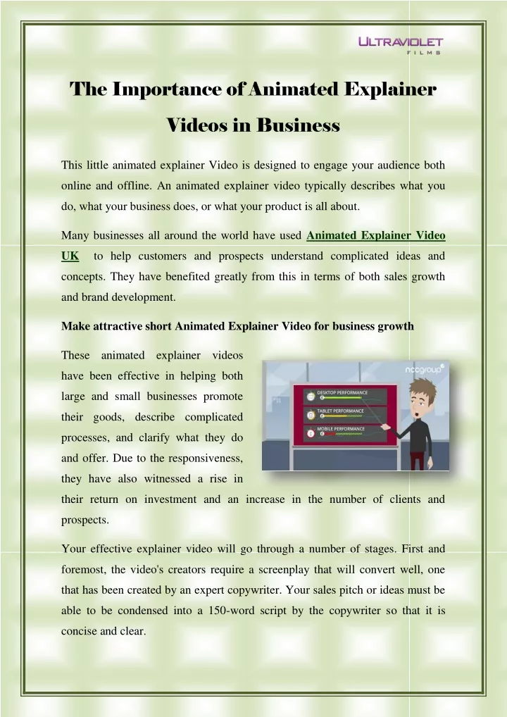 PPT - The Importance of Animated Explainer Videos in Business ...