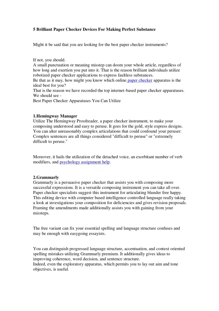 PPT - 5 Brilliant Paper Checker Devices For Making Perfect Substance ...