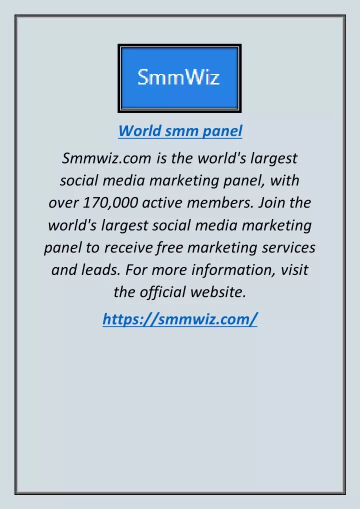 PPT - World Smm Panel | Smmwiz.com PowerPoint Presentation, free ...