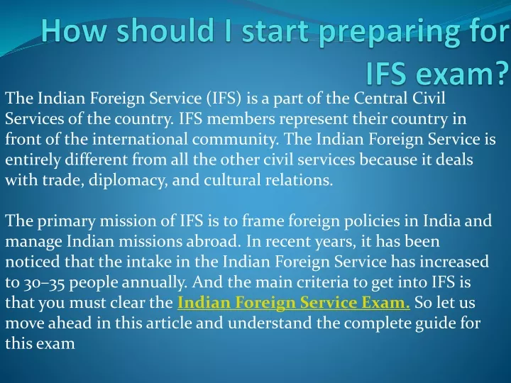 PPT - How should I start preparing for IFS exam PowerPoint Presentation ...