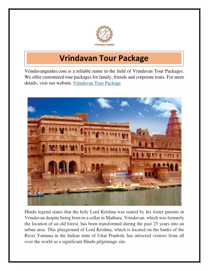 PPT - Vrindavan Tour Package Vrindavanguides PowerPoint Presentation ...