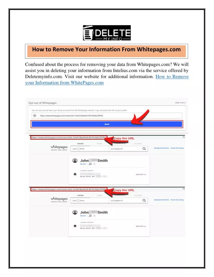 PPT How To Remove Your Information From Whitepages Deletemyinfo