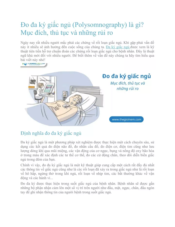 PPT - Đo đa ký giấc ngủ (Polysomnography) là gì? Mục đích, thủ tục và ...