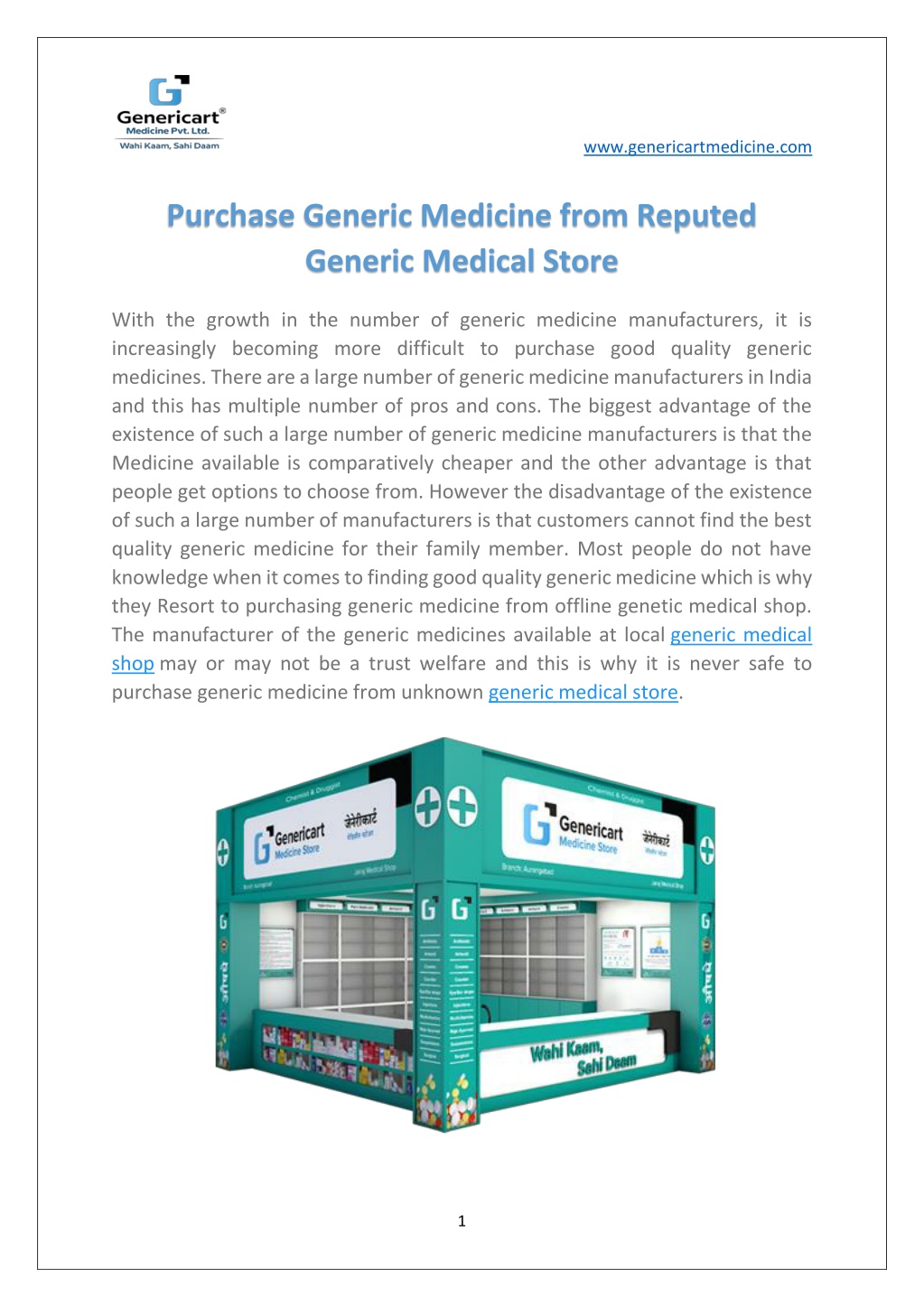 PPT - Purchase Generic Medicine from Reputed Generic Medical Store ...