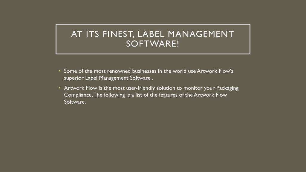 PPT - Label Management Software for designing and marketing teams ...