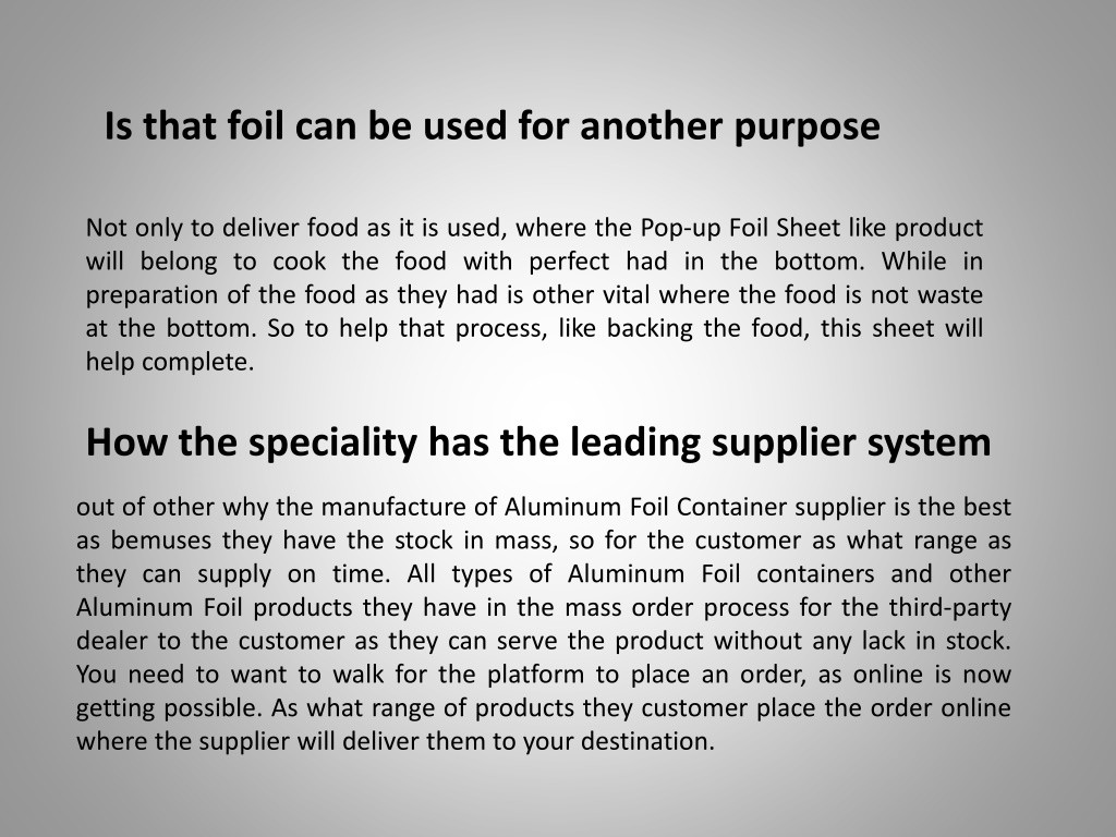 PPT - Why you need to order the Aluminum Foil Container for your ...