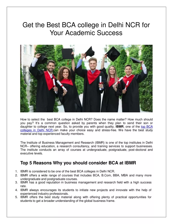 PPT - Get the Best BCA college in Delhi NCR for Your Academic Success ...