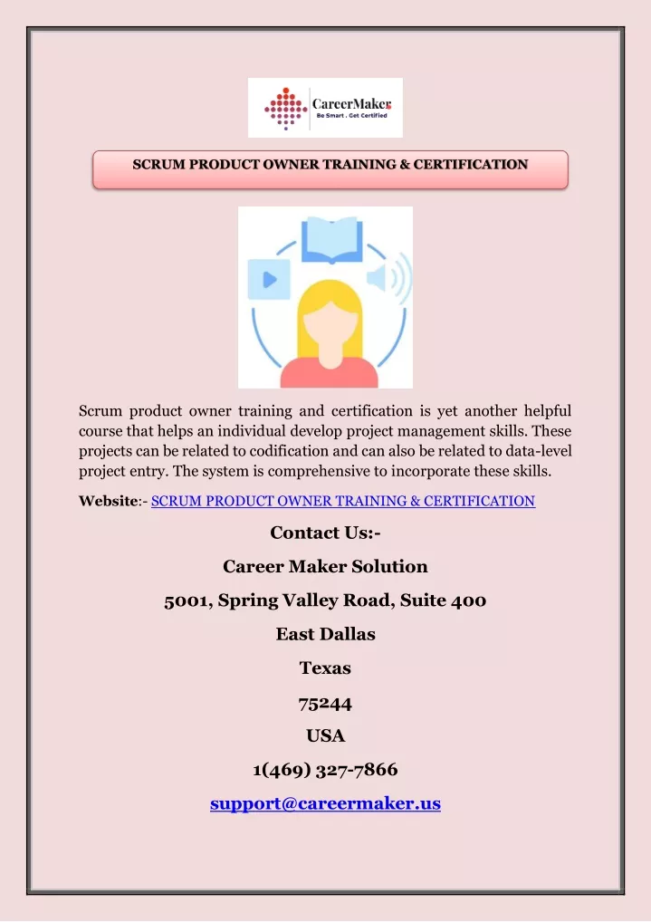 PPT - SCRUM PRODUCT OWNER TRAINING & CERTIFICATION PowerPoint ...