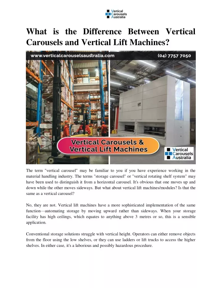 PPT - What is the Difference Between Vertical Carousels and Vertical ...