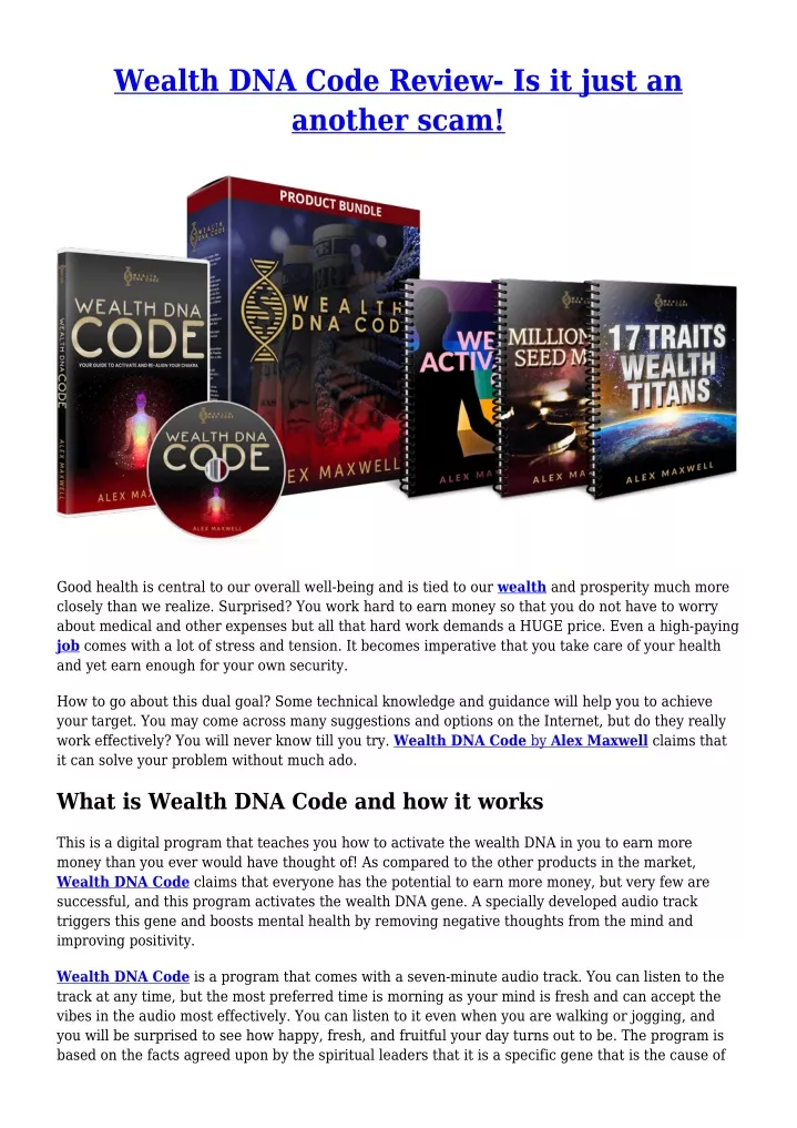 PPT - Wealth DNA Code Review- Is it just an another scam! PowerPoint ...
