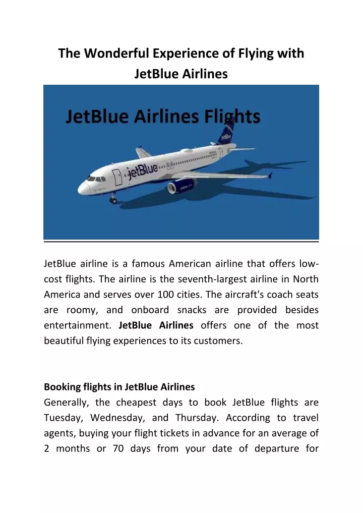 Ppt Jetblue Airlines Booking Faresmatch Powerpoint Presentation