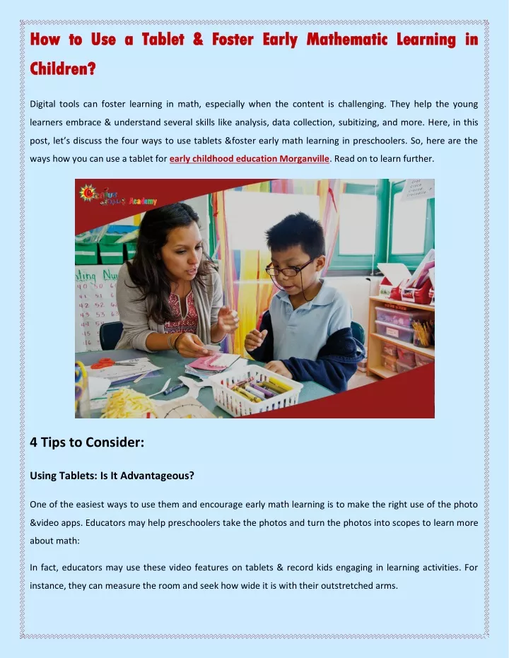 PPT - How to Use a Tablet & Foster Early Mathematic Learning in ...