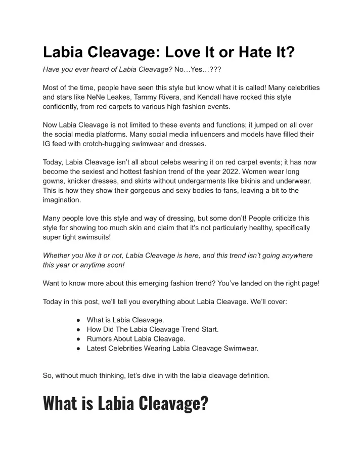 PPT - Labia Cleavage_ Love It or Hate It PowerPoint Presentation, free ...